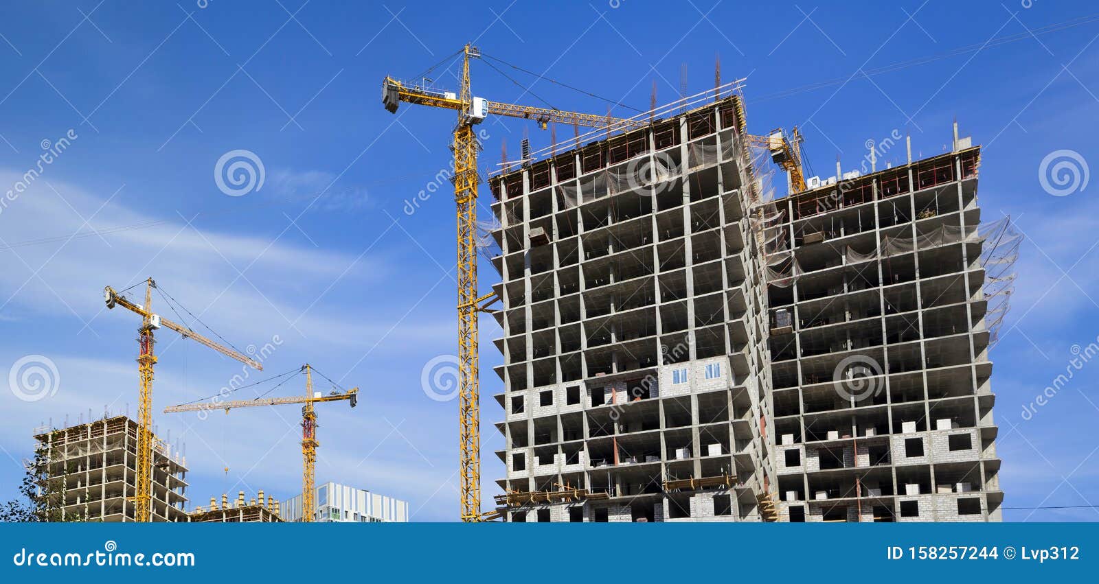 Construction of a Complex of Monolithic, Multi-storey Buildings . Stock ...