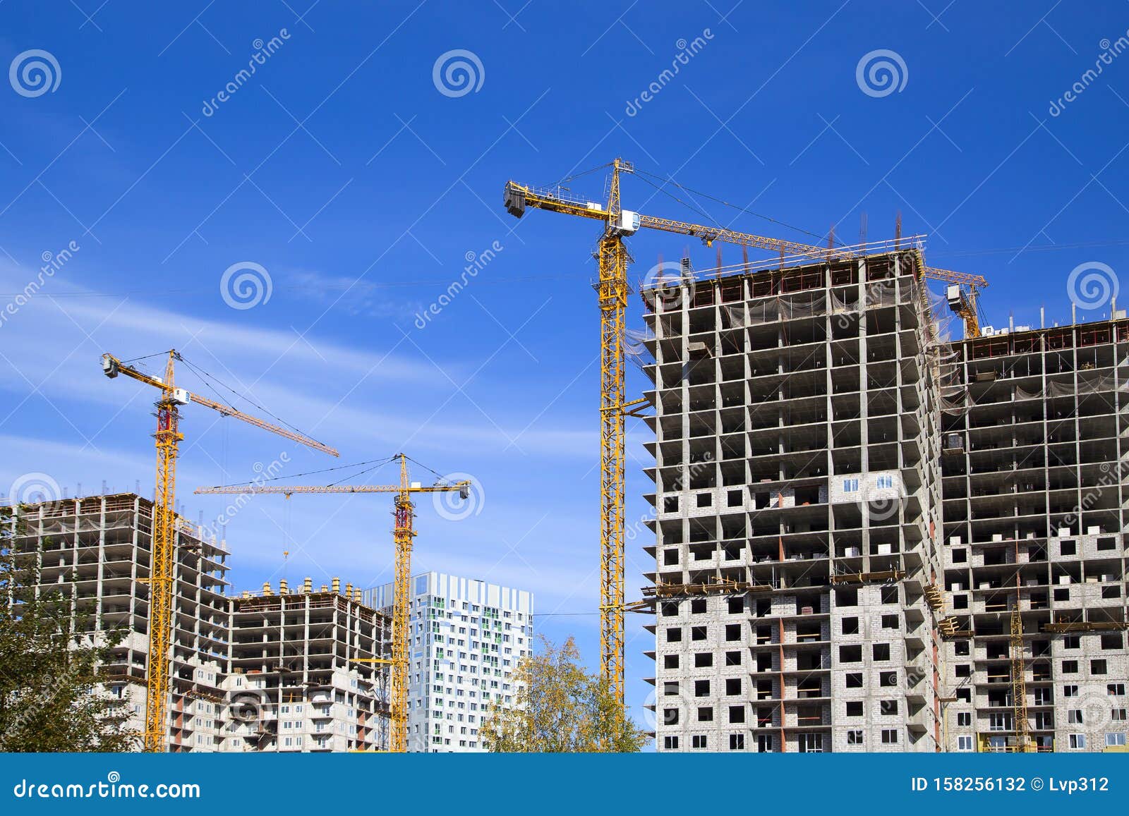 Construction Of A Complex Of Monolithic, Multi-storey Buildings Royalty ...