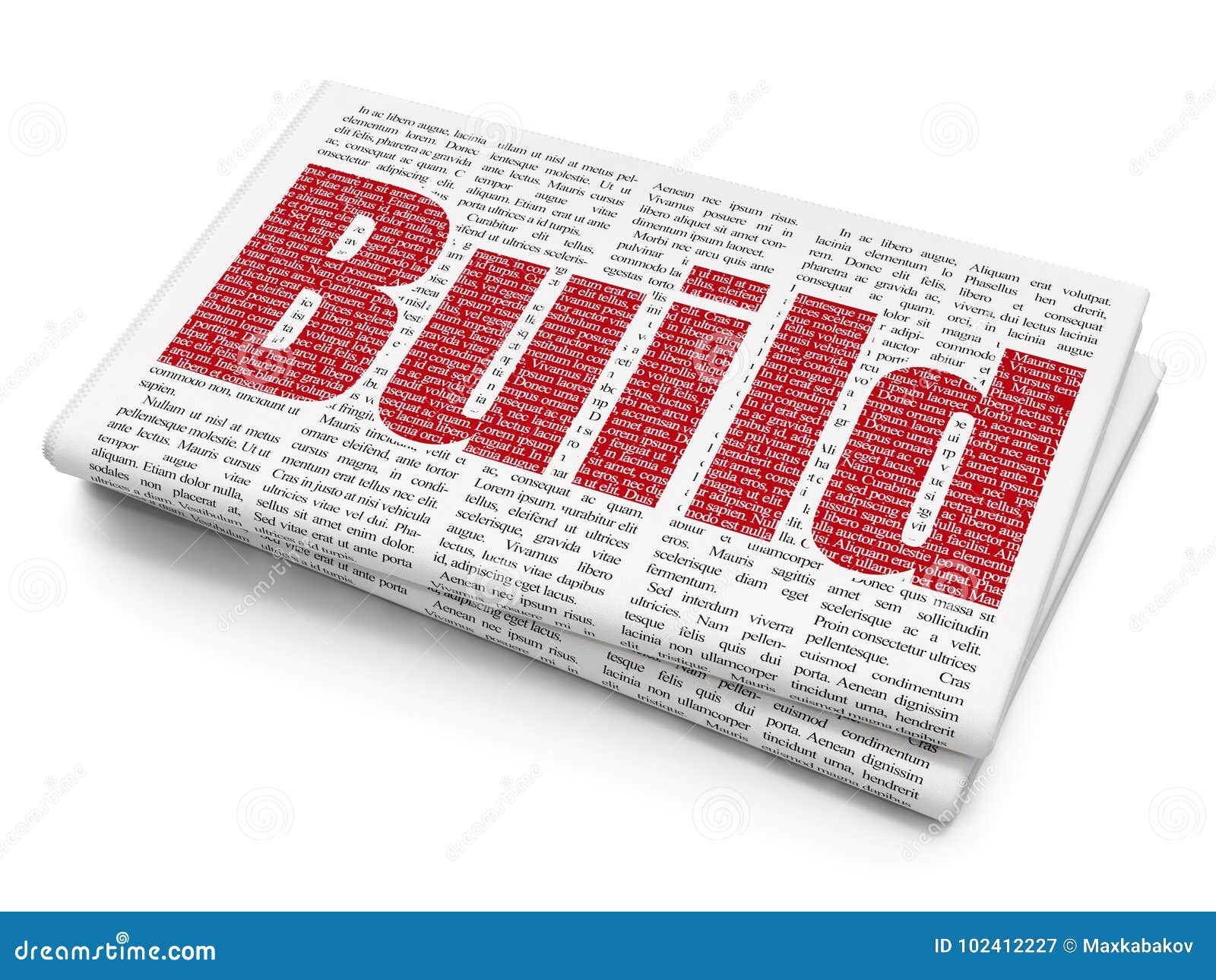 Construction Concept: Build on Newspaper Background Stock Illustration ...