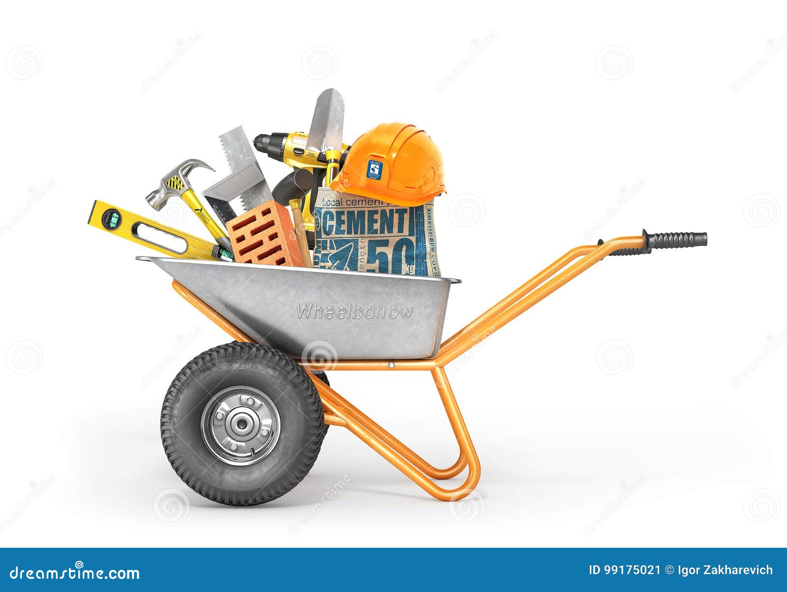 Construction Concept. Construction Tools in the Wheelbarrow Stock ...
