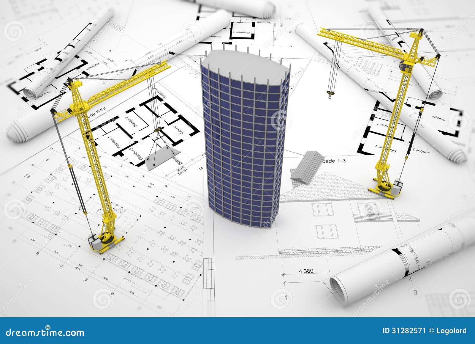 Construction concept stock illustration. Illustration of plan - 31282571