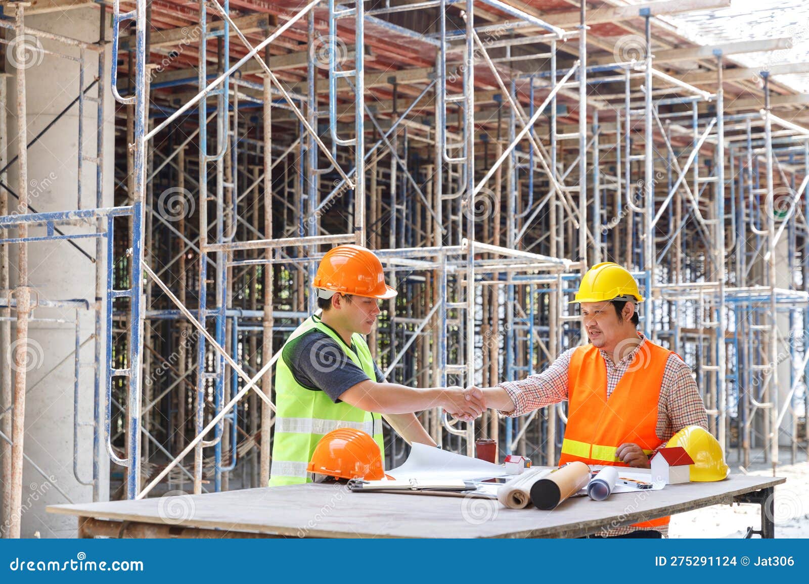 Construction Concept of Engineer and Architect Working with ...