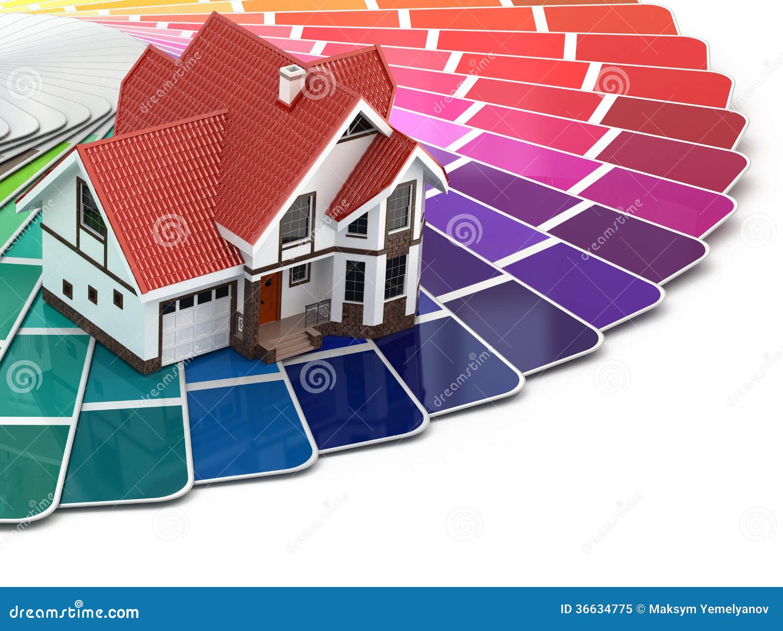 Construction Concept. House And Color Palette. Royalty-Free Stock ...