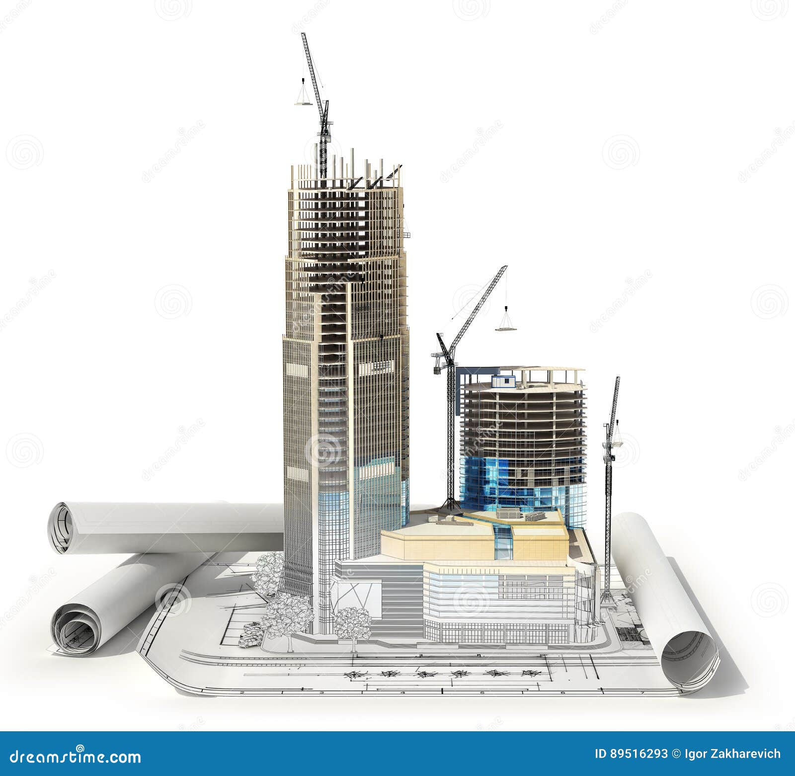 Construction concept. stock illustration. Illustration of cutaway ...