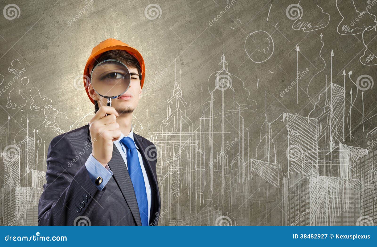 Construction concept stock image. Image of magnifying - 38482927