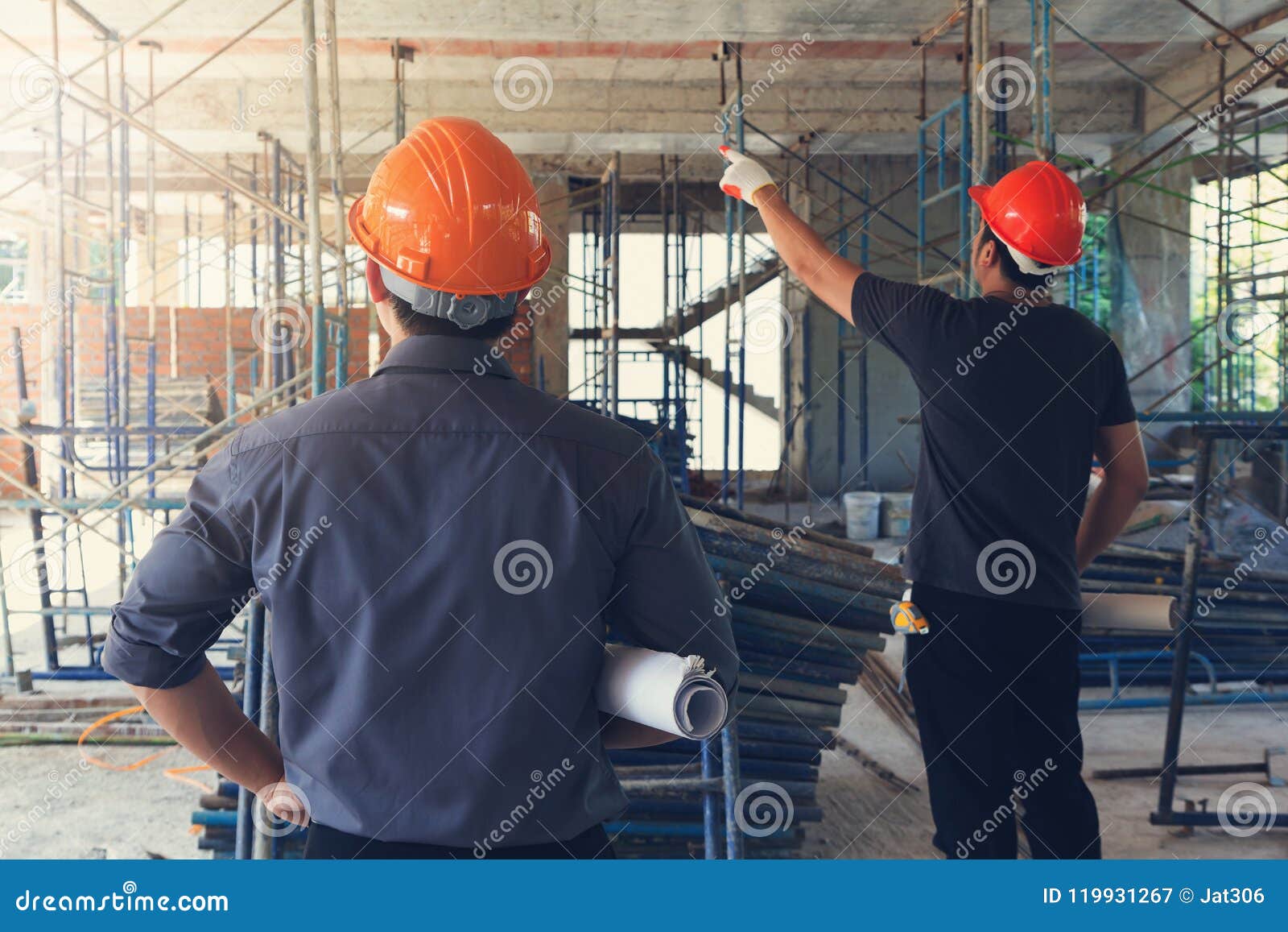Construction Concepts, Engineer and Architect Working at Construction ...