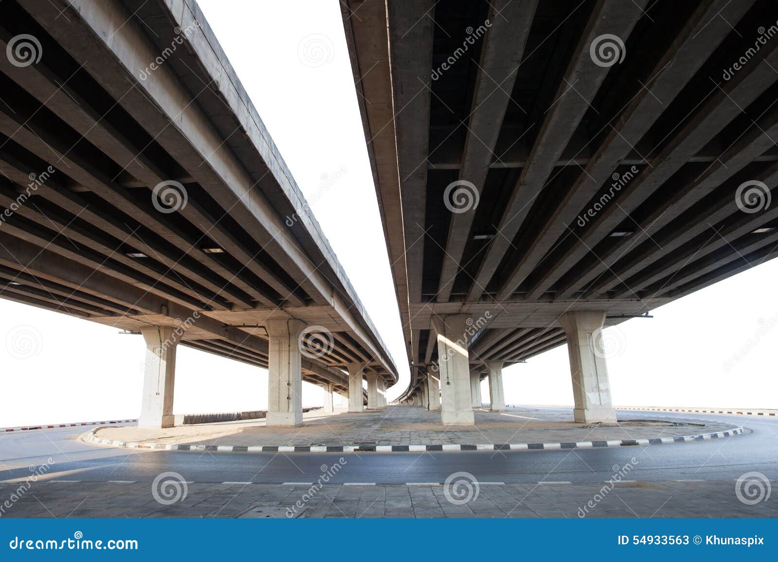 Construction of Concrete Bridge Isolated White Background Use for Infra ...