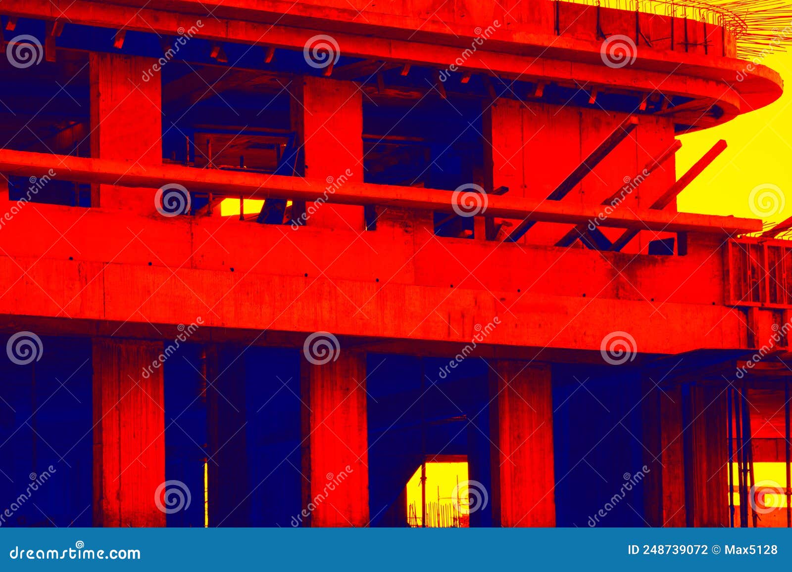 Construction of a Concrete Building Infrared Stock Photo - Image of ...