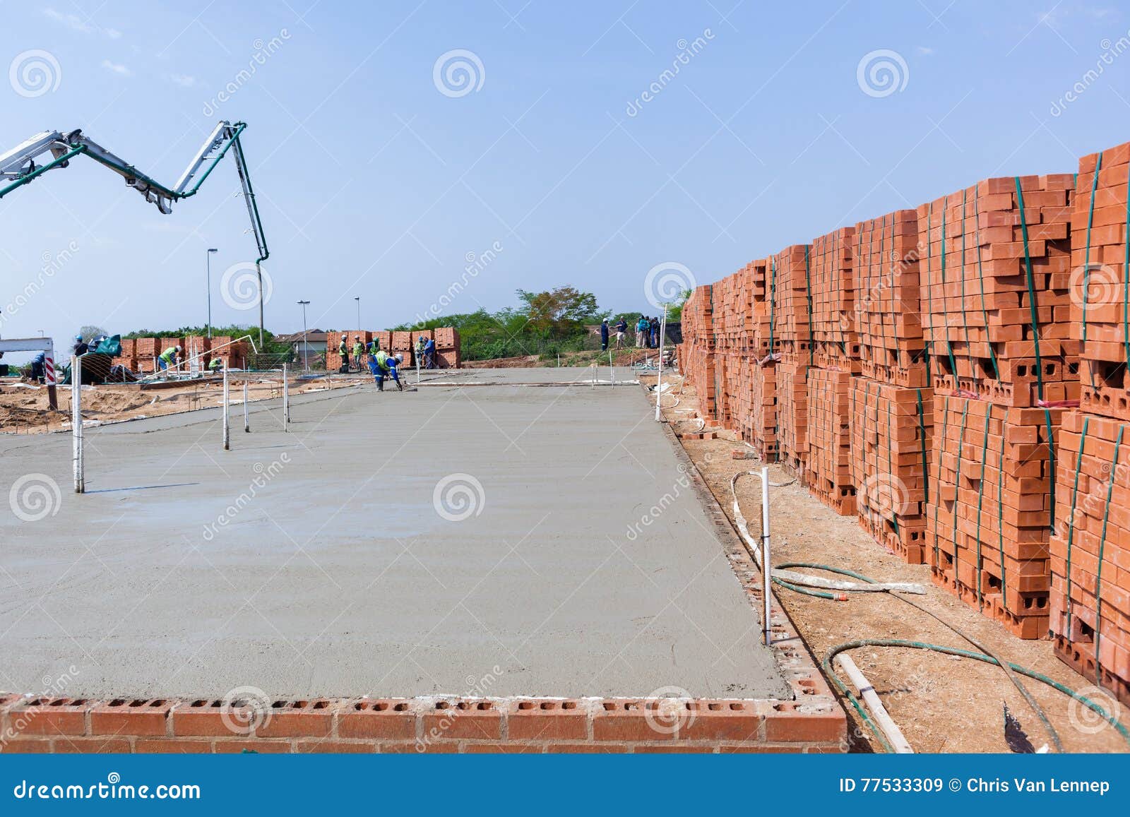 Construction Concrete Flooring Bricks Stock Image - Image of blocks ...