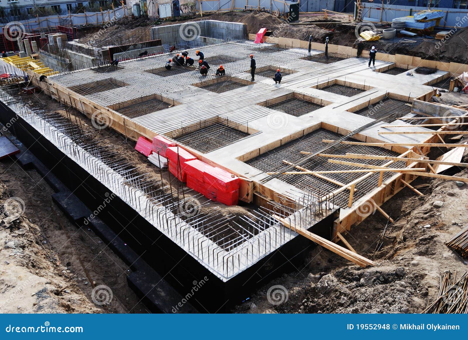 Construction of Concrete Foundation of Building Stock Photo - Image of ...