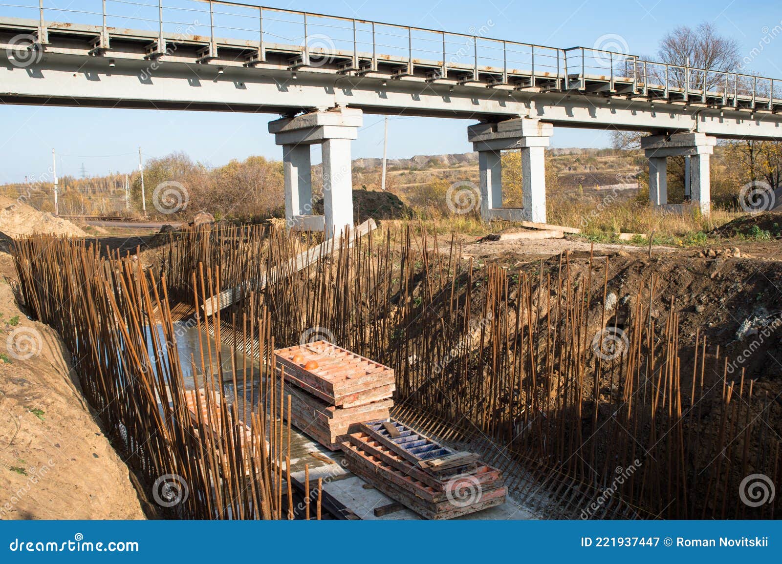 Construction of the Concrete Foundation of the Support Next To the ...