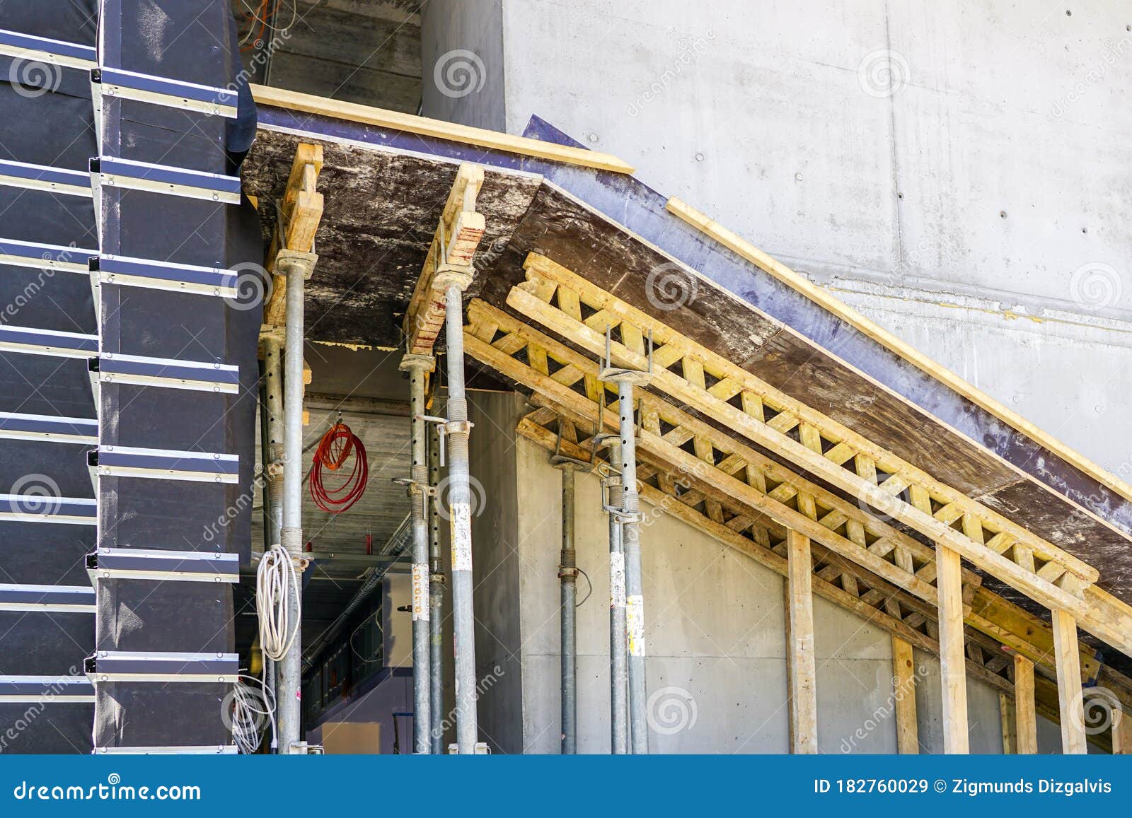 Construction of Concrete Stairs with the Help of Formwork Stock Image ...