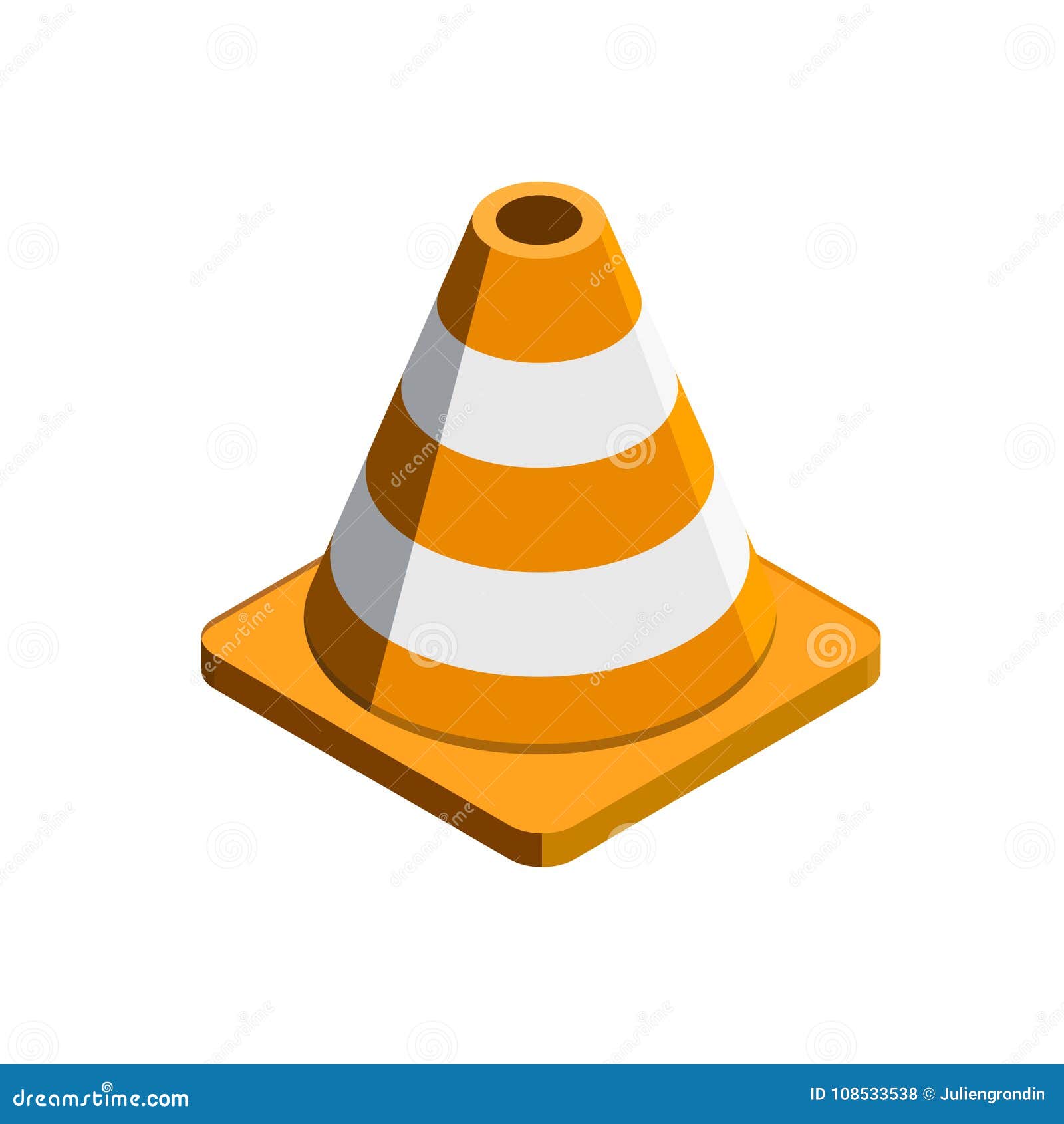 Construction Cone 3D Isometric Icon Stock Illustration - Illustration ...