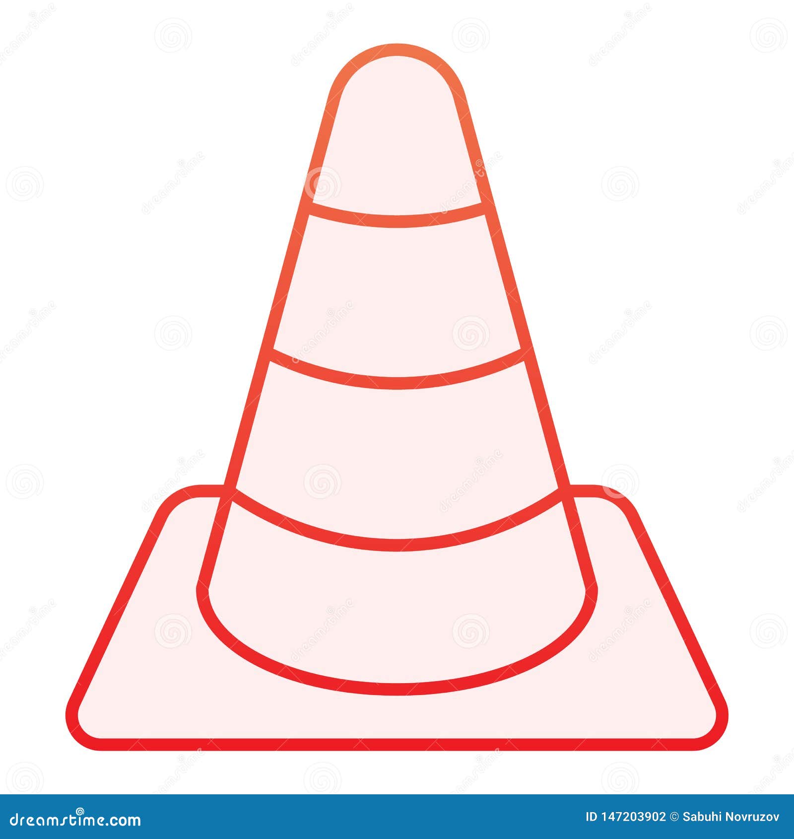 Construction Cone Flat Icon. Road Cone Red Icons in Trendy Flat Style ...