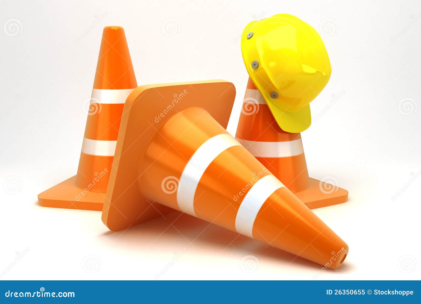 Kid Boy With Construction Cone Stock Illustration | CartoonDealer.com ...