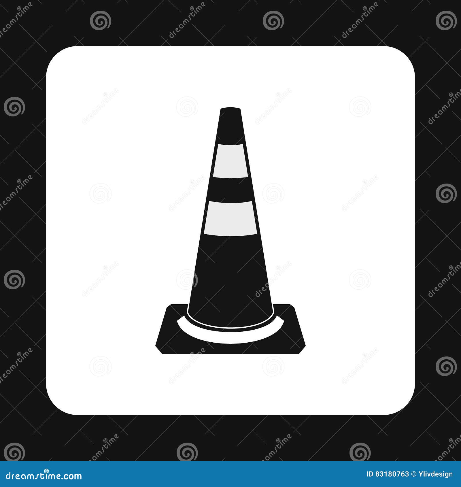 Construction Cone Icon, Simple Style Stock Vector - Illustration of ...
