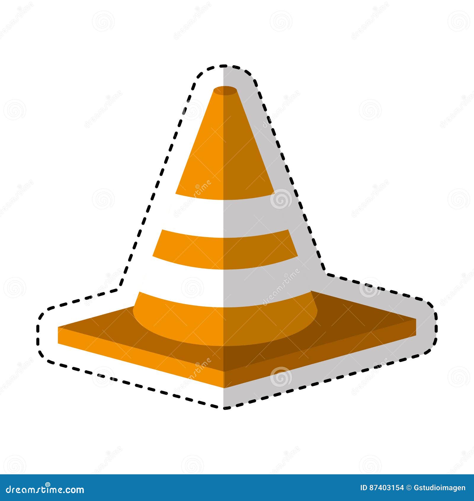 Construction Cone Isometric Icon Stock Vector - Illustration of ...