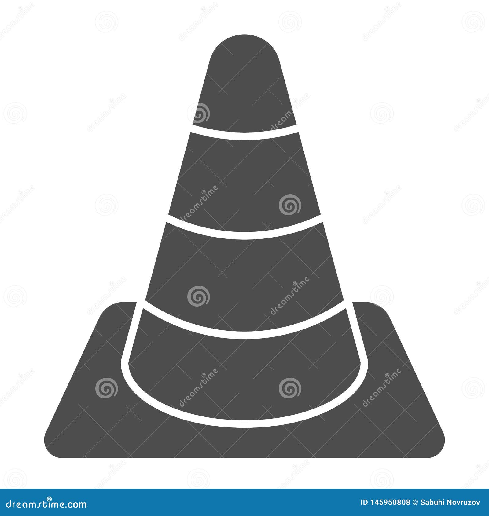 Construction Cone Solid Icon. Road Cone Vector Illustration Isolated On ...