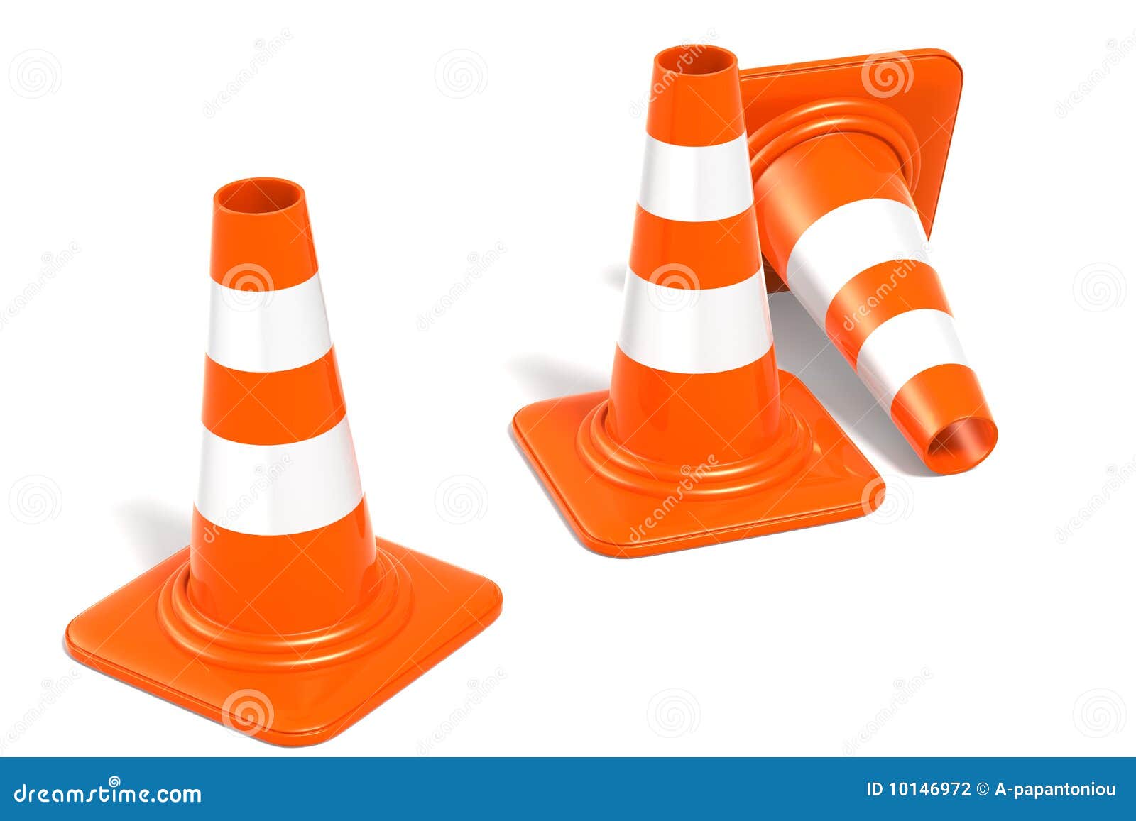 Construction Cones stock illustration. Illustration of works - 10146972