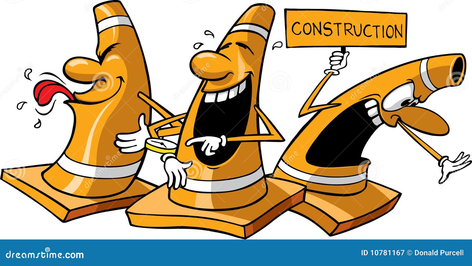 Construction cones stock illustration. Illustration of traffic - 10781167