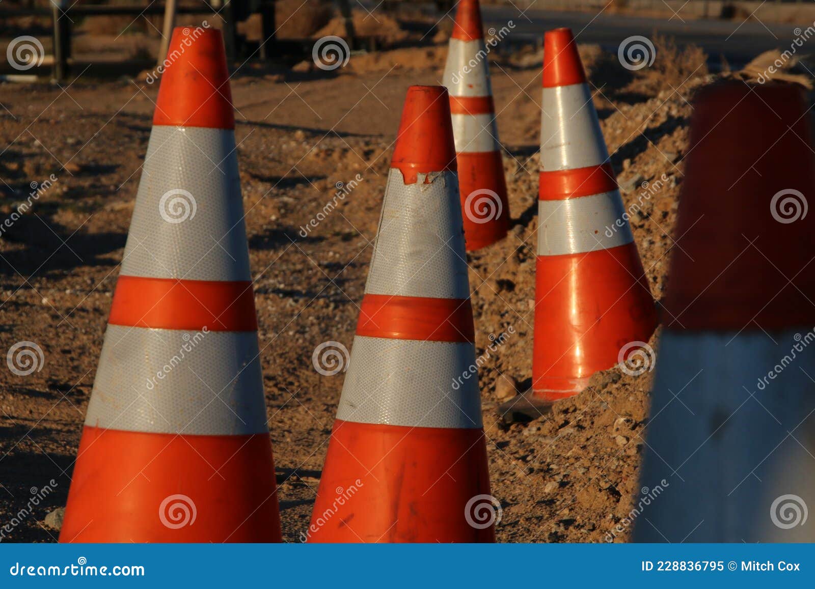Construction Cones stock image. Image of construction - 228836795