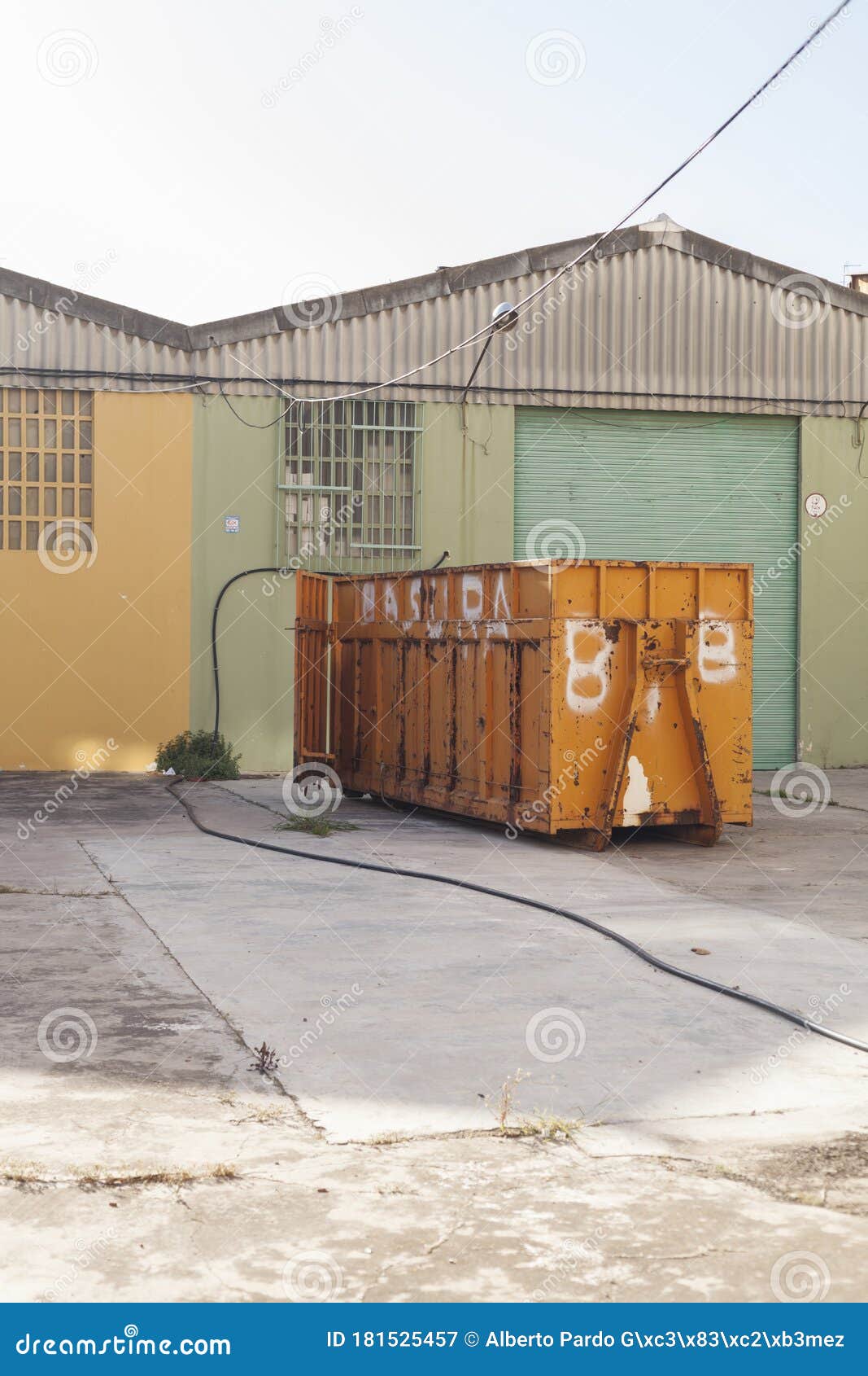 Construction Container at the Door of a Factory Stock Image - Image of ...