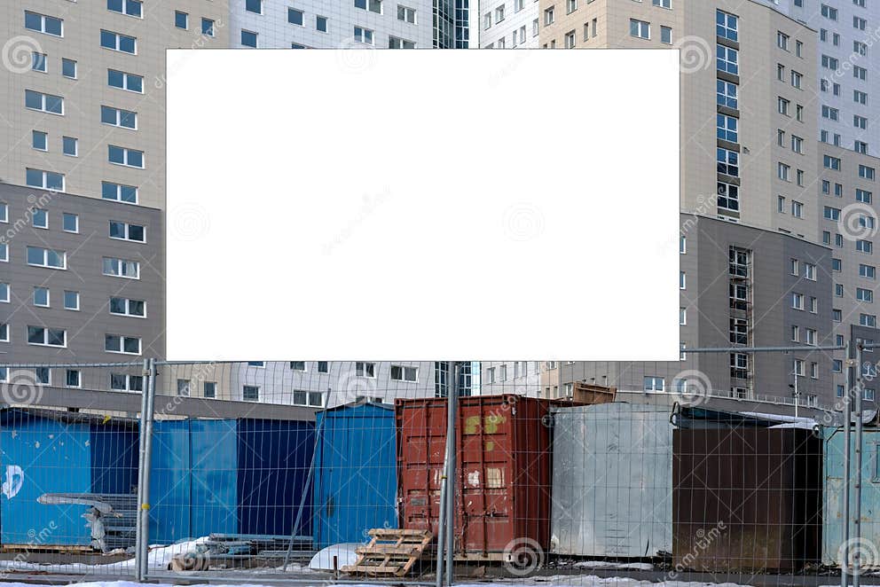 Construction Containers at Construction Site Mock-up Stock Photo ...