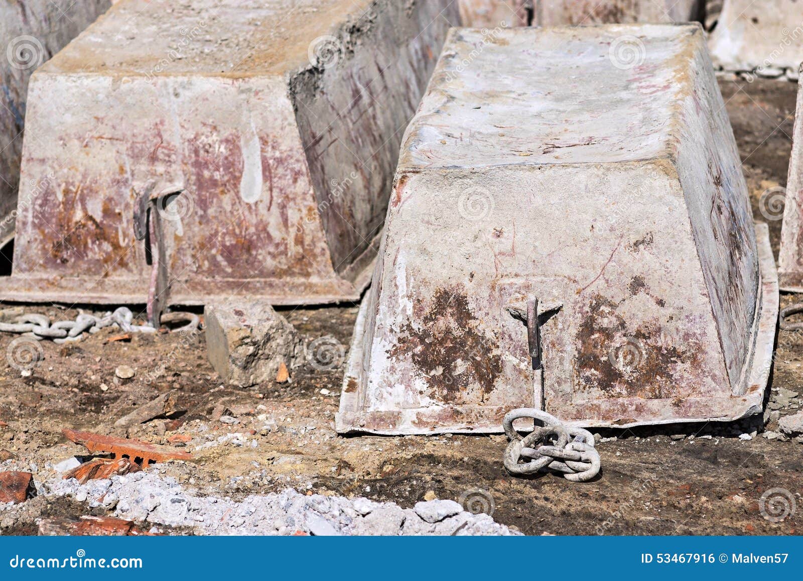 Construction Containers of a Trough Closeup Stock Photo - Image of ...