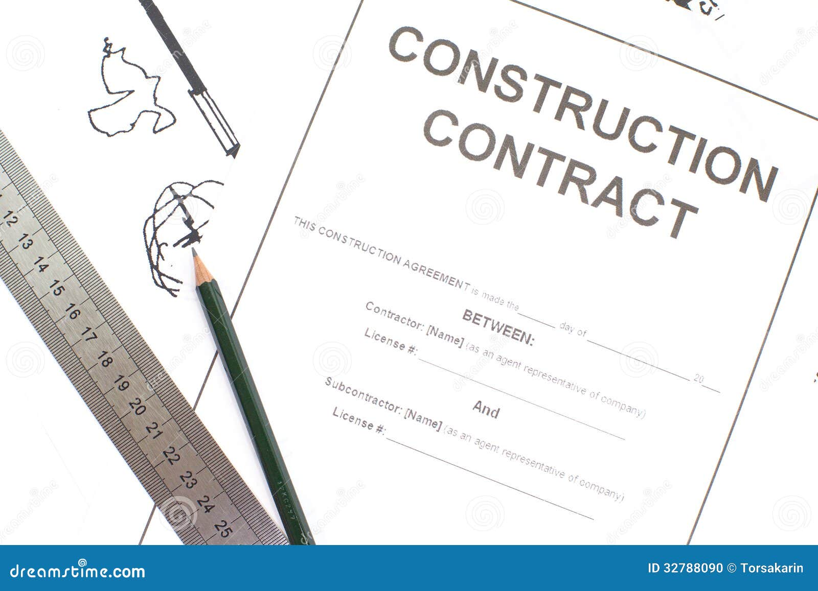 Construction Contract Paper Stock Photo | CartoonDealer.com #87701928