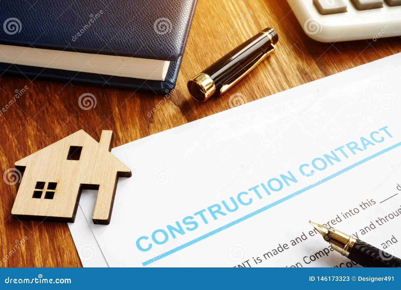 Construction Contract, Model of House. Stock Image - Image of model ...