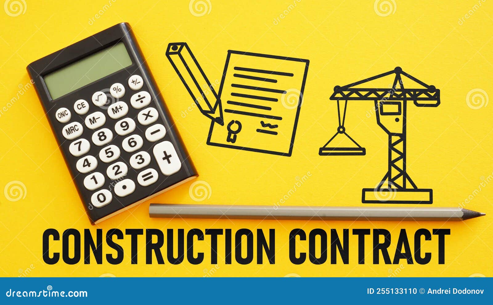 Construction Contract is Shown Using the Text Stock Photo - Image of ...