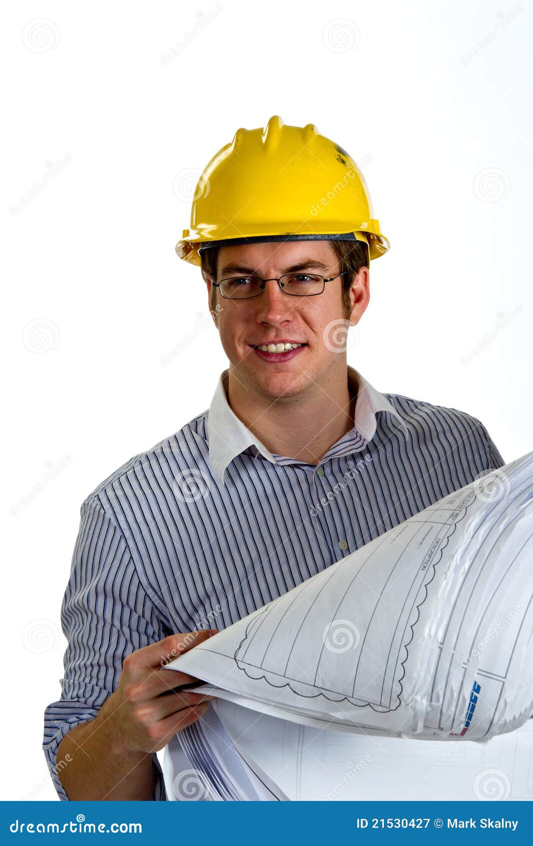 Construction Contractor Businessman on White Stock Image - Image of ...