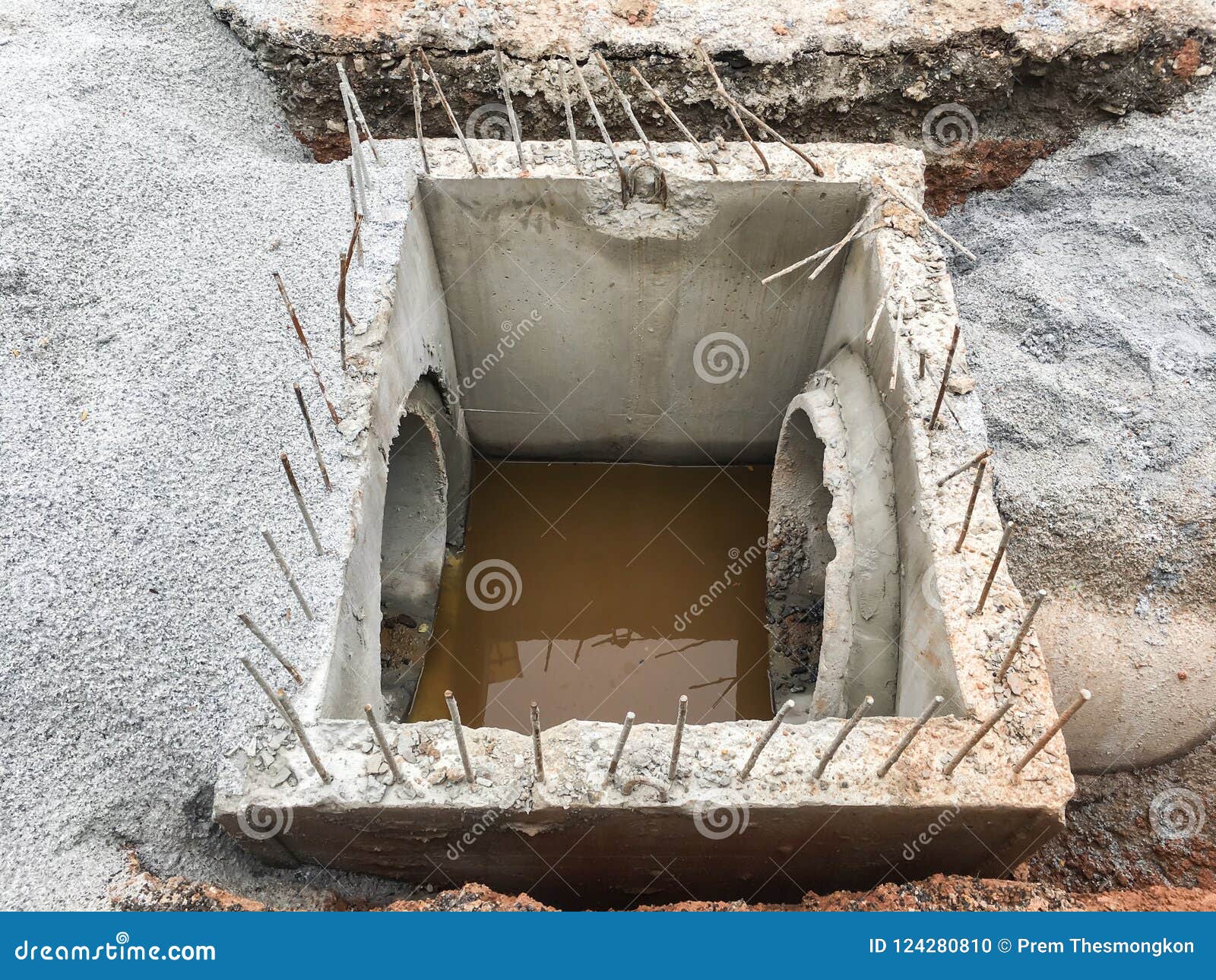 Construction Contractor Installing a SidewalkConcrete Drainage Stock ...
