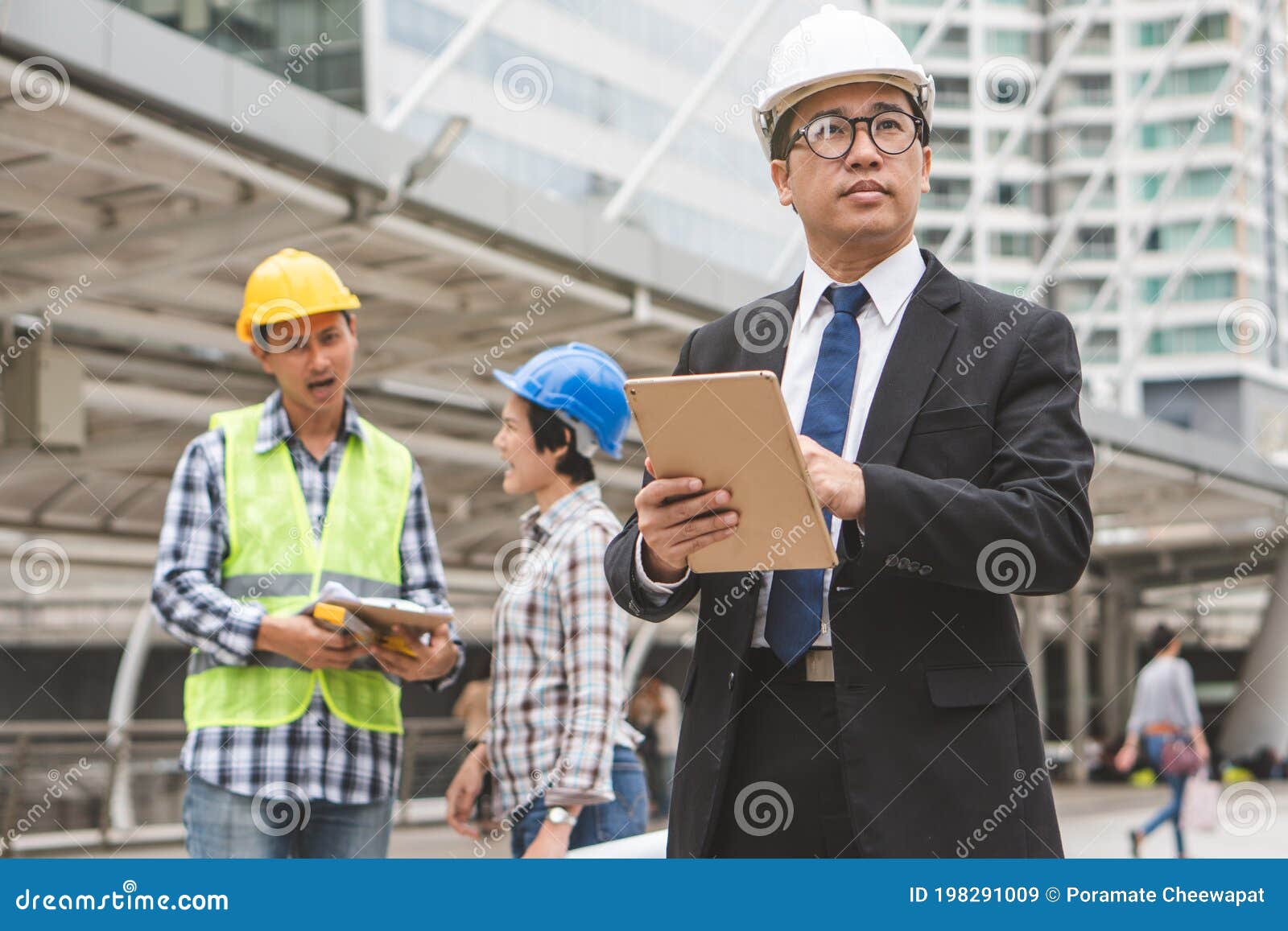 Construction and Contractor Team Working Together. Project Manager ...