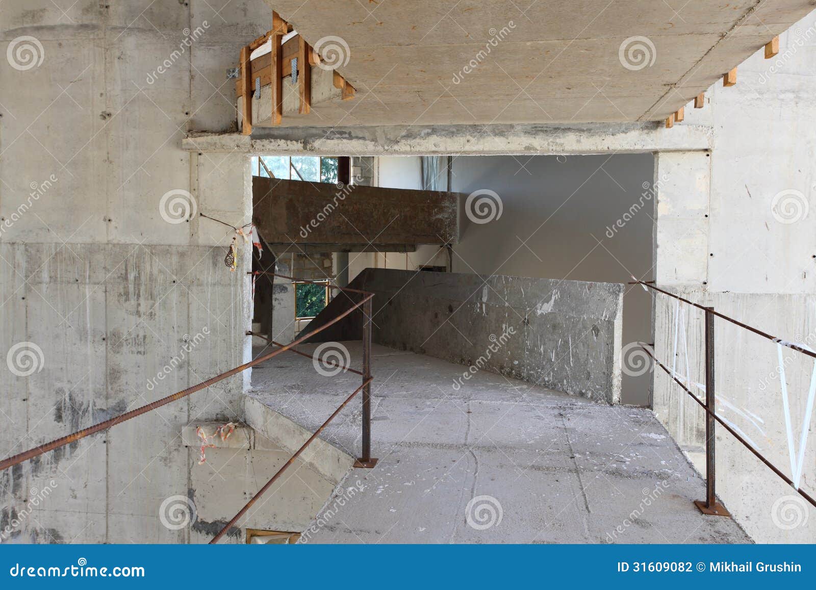 Construction. Corridor. stock photo. Image of wall, ceiling - 31609082