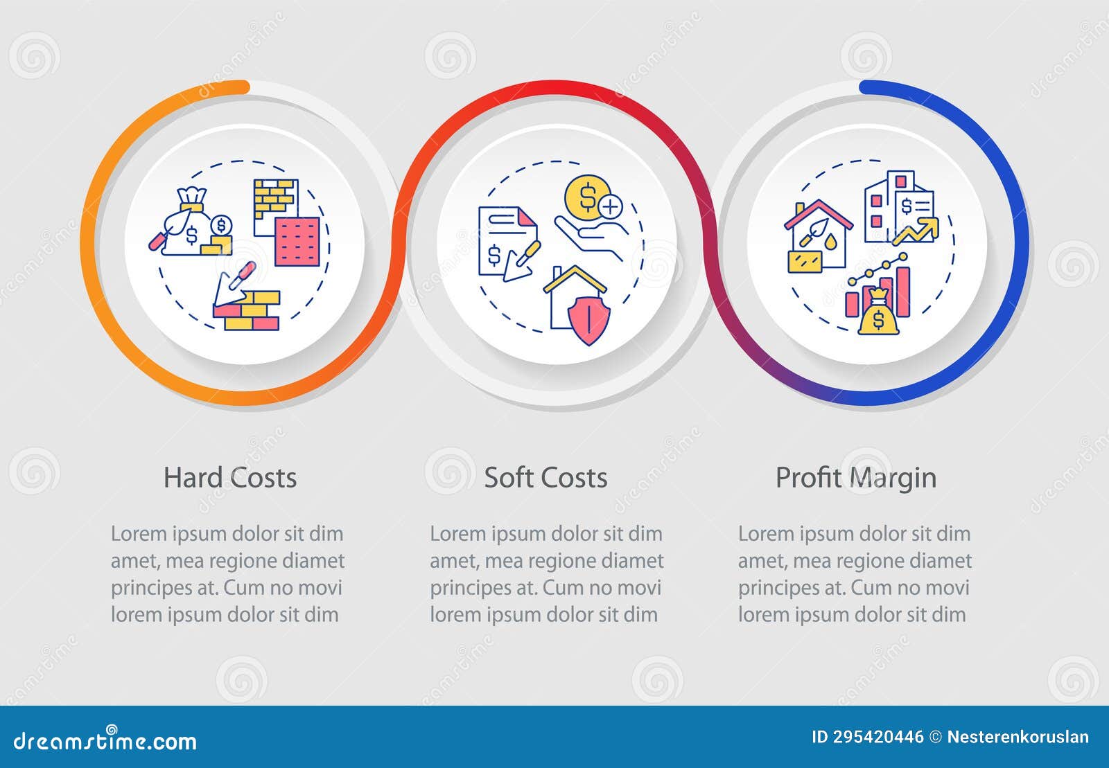 Construction Cost Layout with Linear Colorful Icon Concept Stock ...