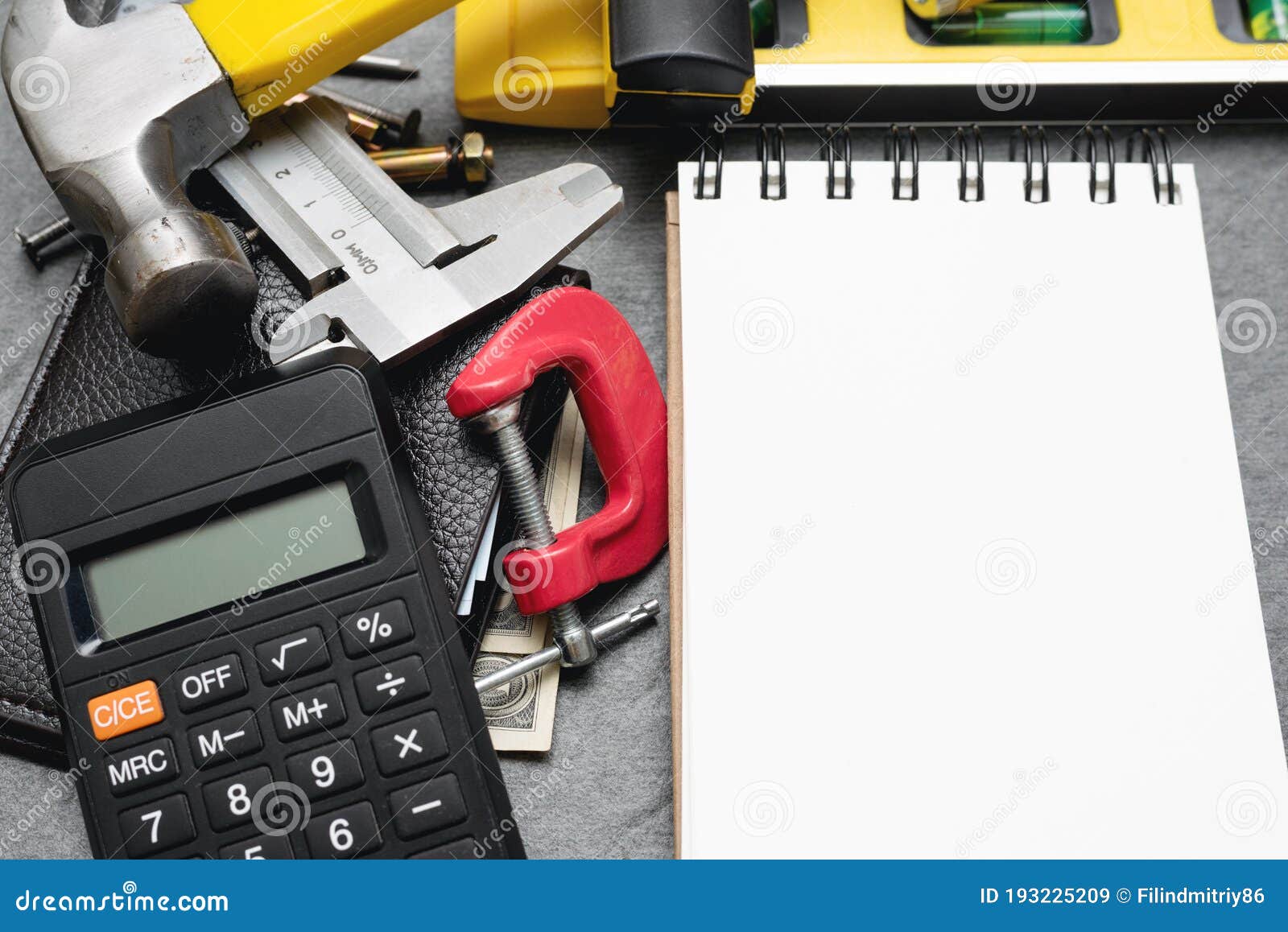 Construction Cost or Repair Calculation Stock Image - Image of mockup ...