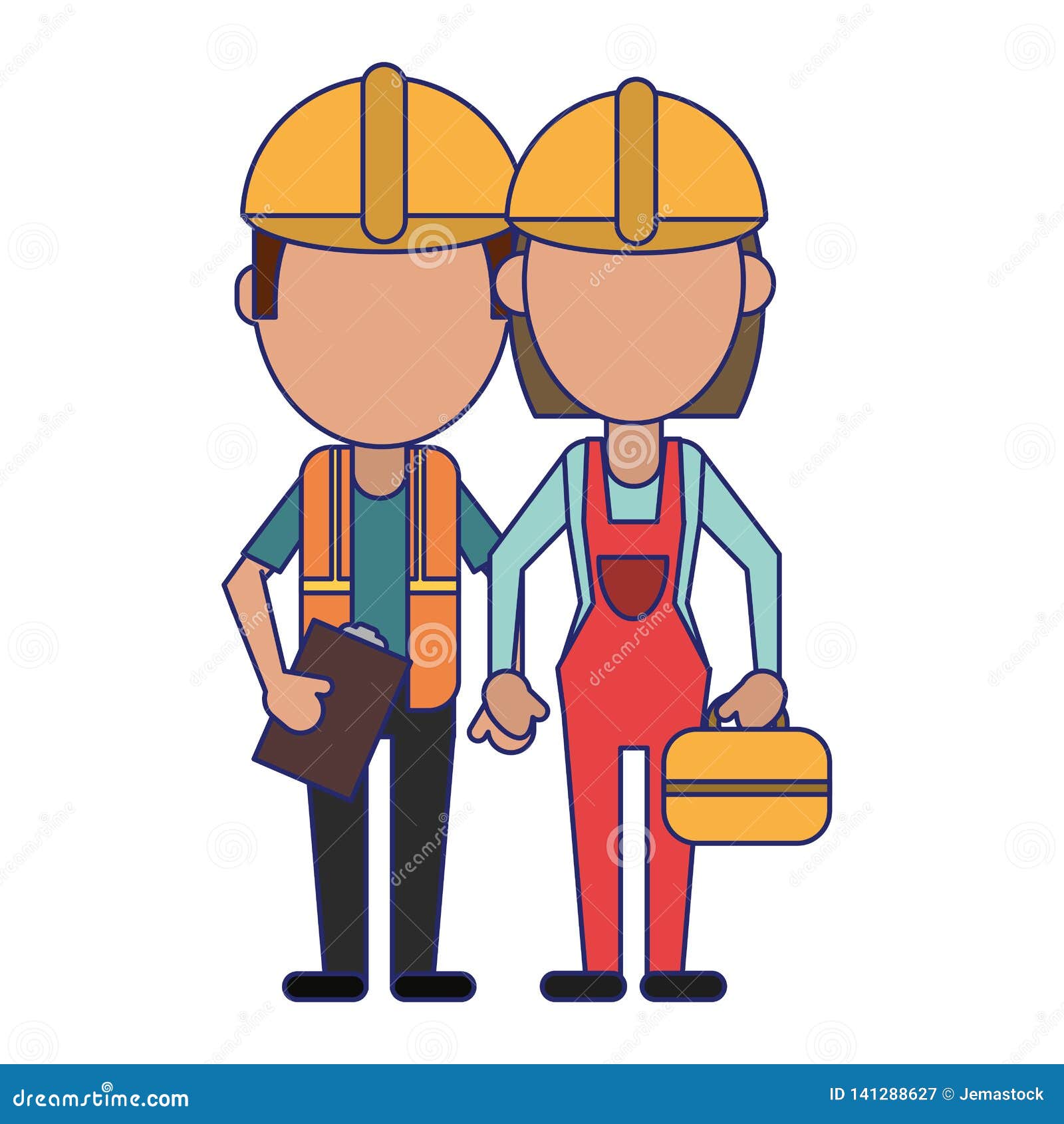 Construction Workers Avatars Stock Vector - Illustration of profession ...