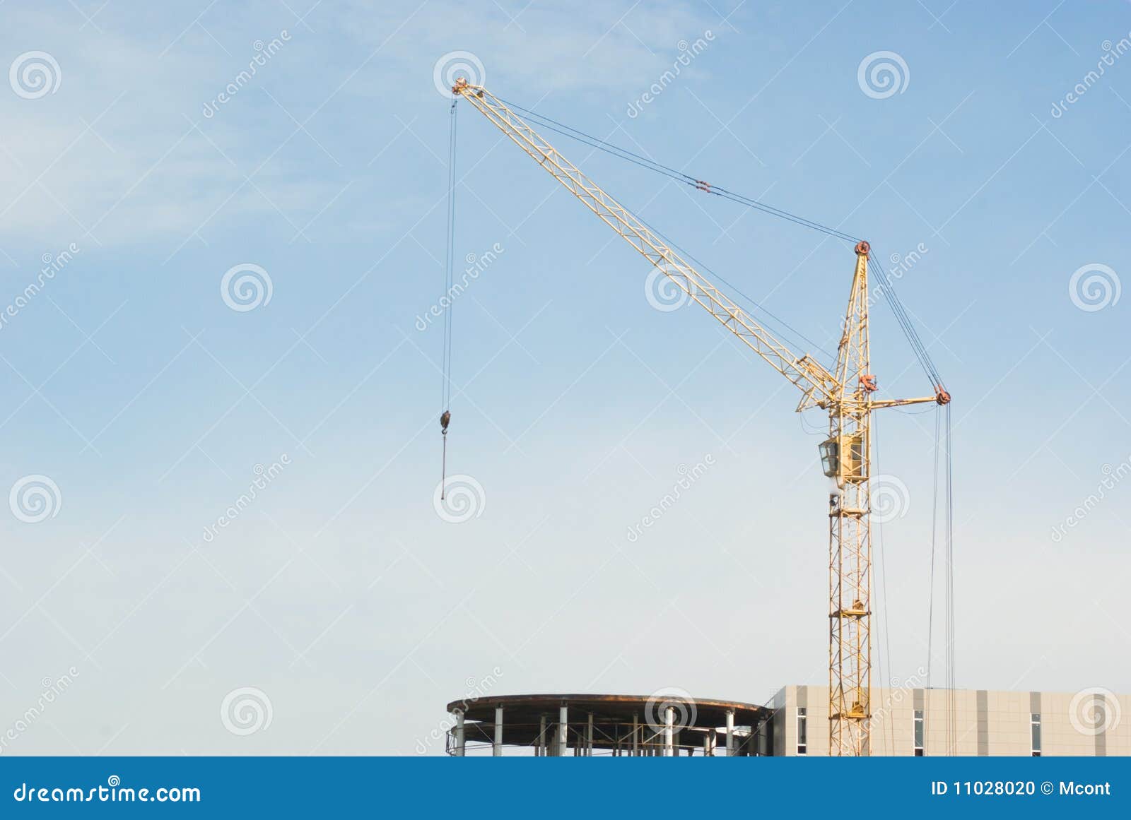 Construction crane stock photo. Image of equipment, aerial - 11028020