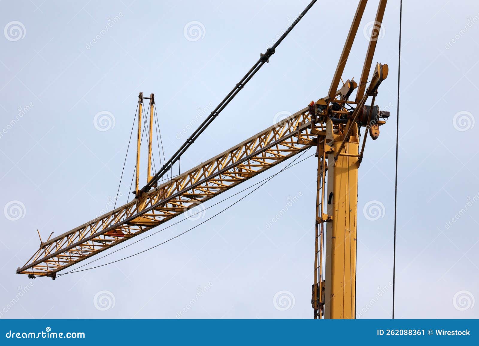 Construction Crane on a Blue Sky Background Stock Image - Image of ...