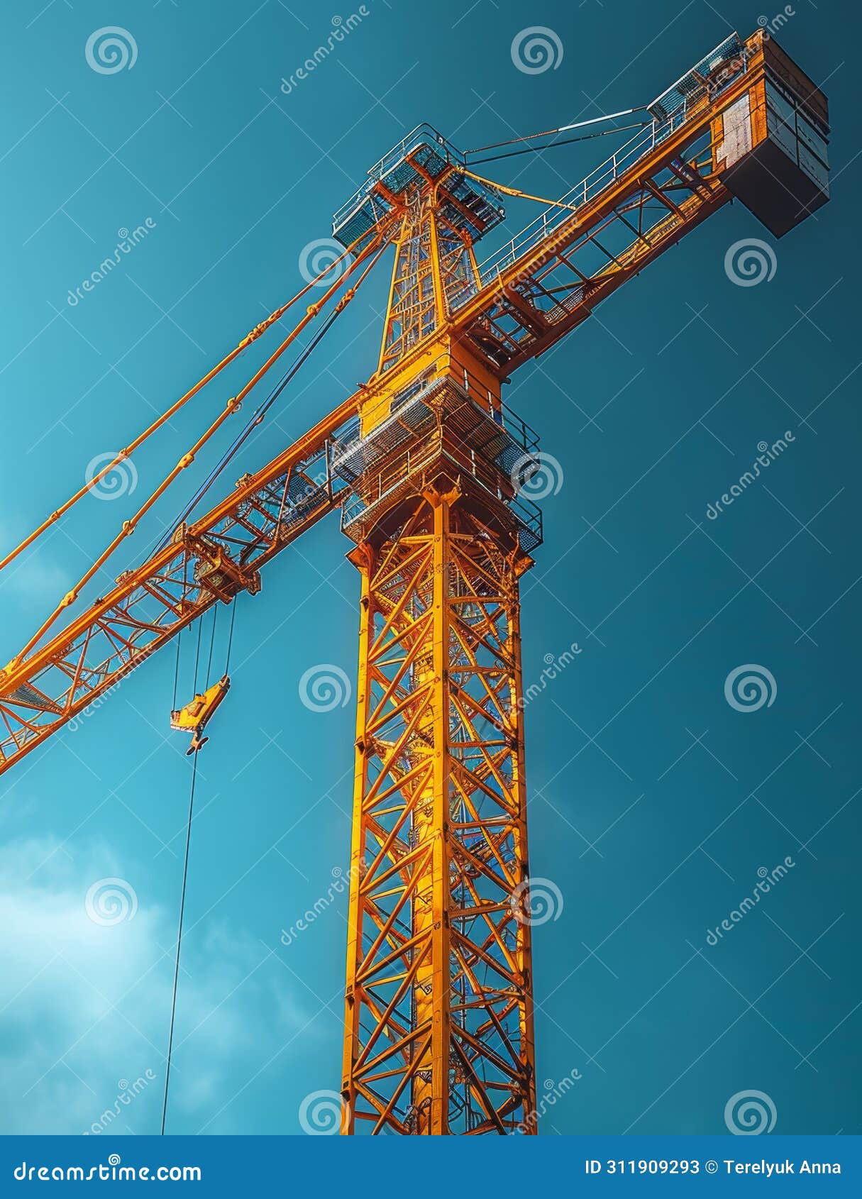 Construction Crane and Blue Sky in the Background Stock Image - Image ...
