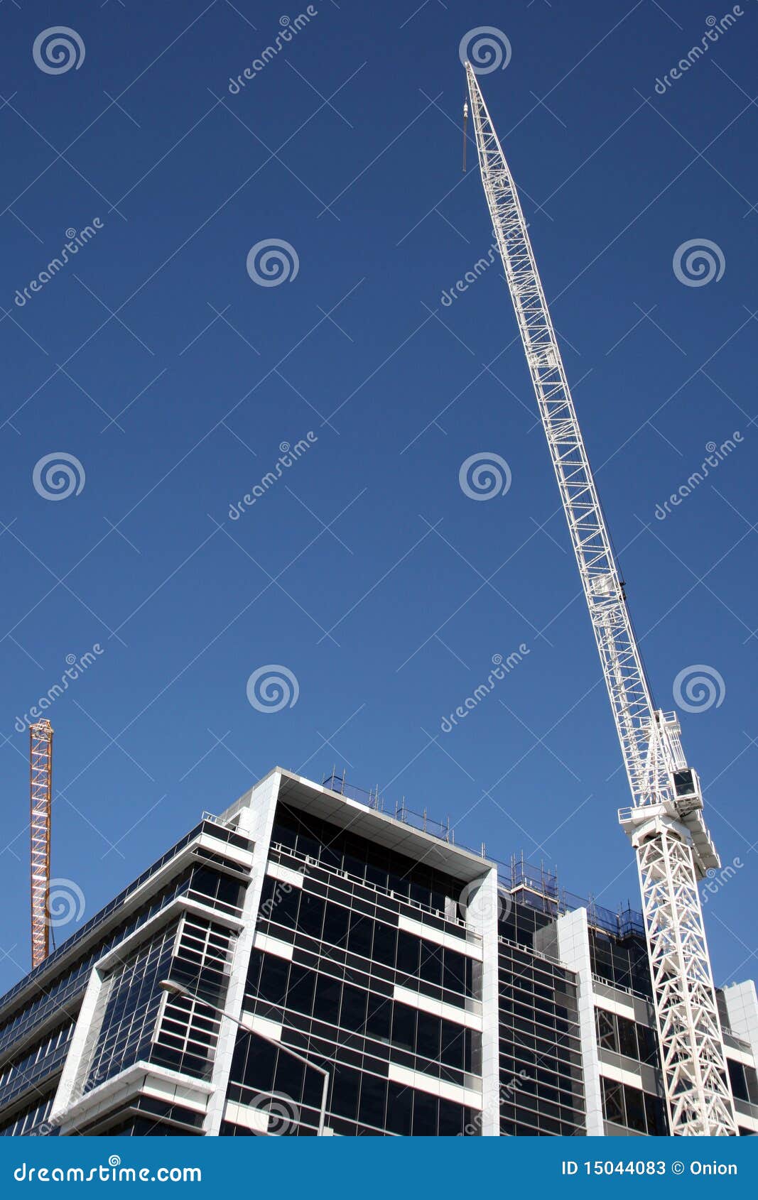 Construction Crane with Building Stock Image - Image of architecture ...