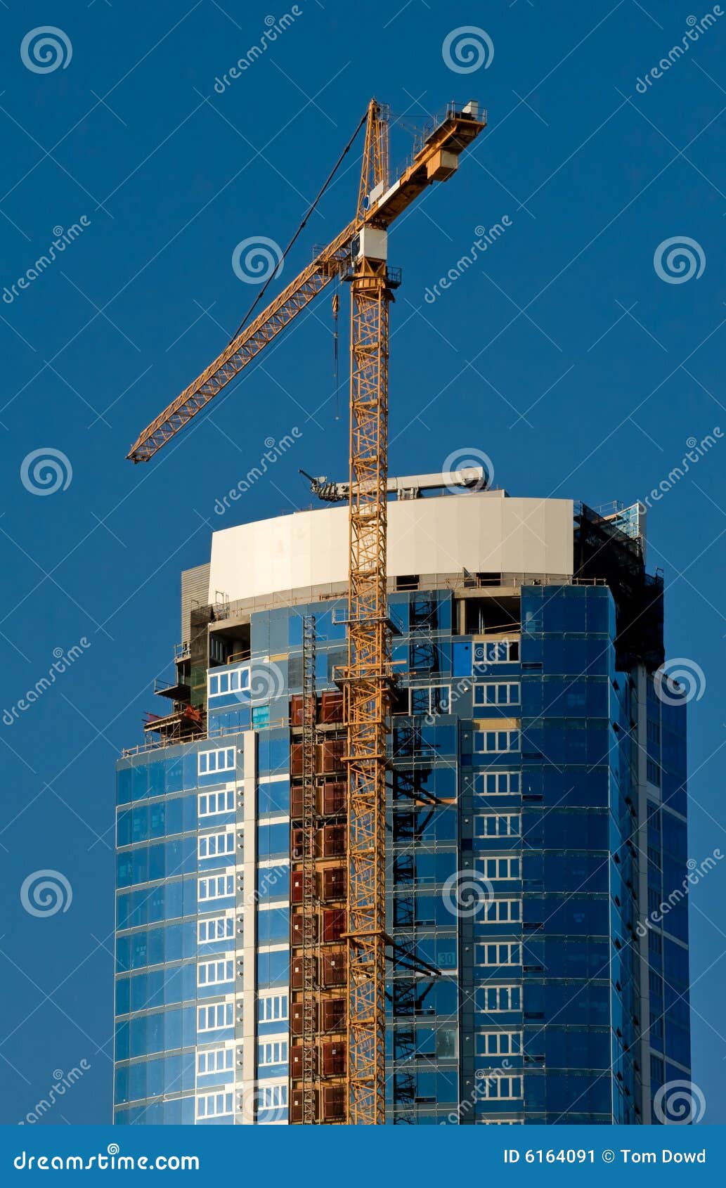 Construction Crane by Building Stock Image - Image of modern, building ...