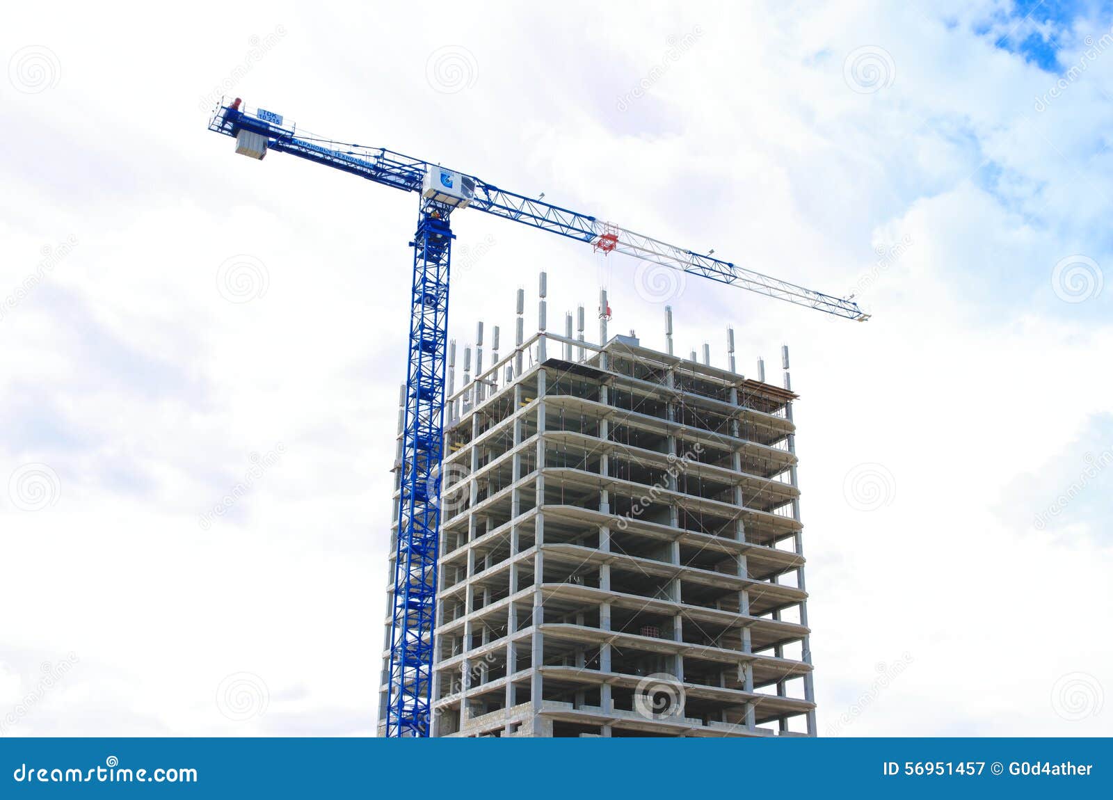 Construction Crane and Concrete Building Construction Editorial ...