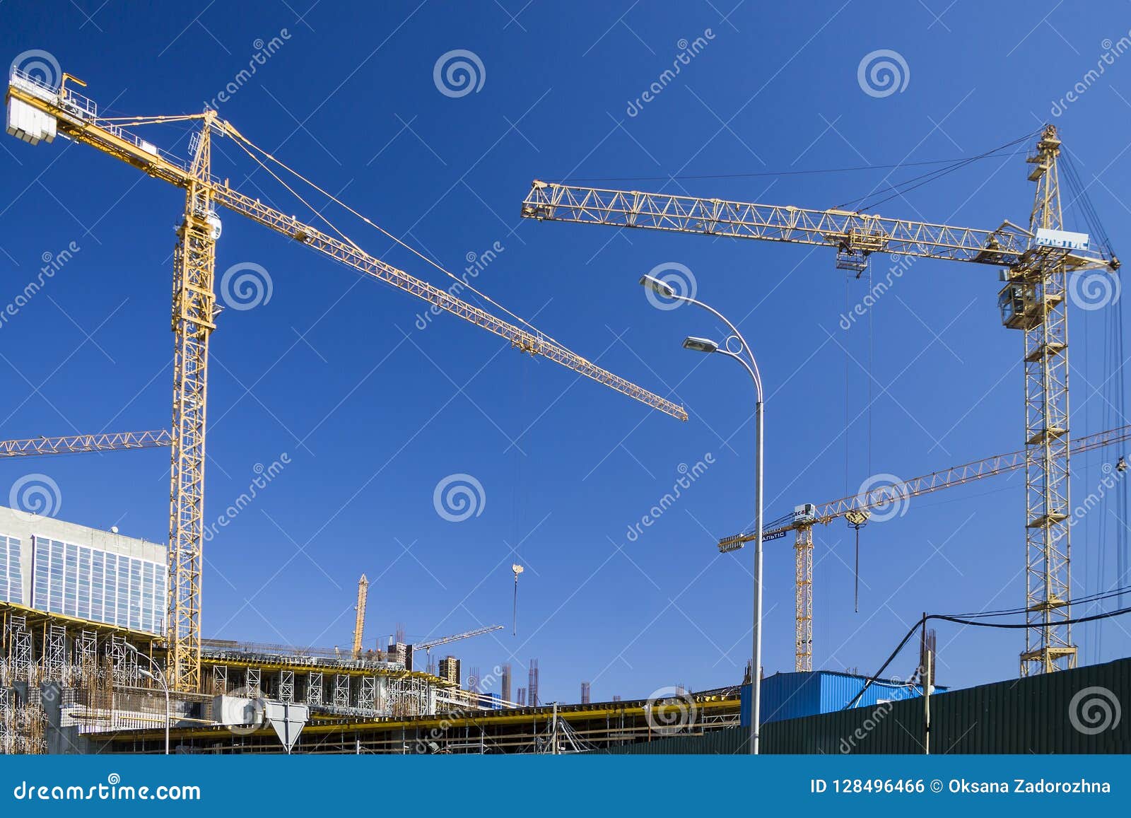 Construction Crane on Development Site. No People Stock Photo - Image ...