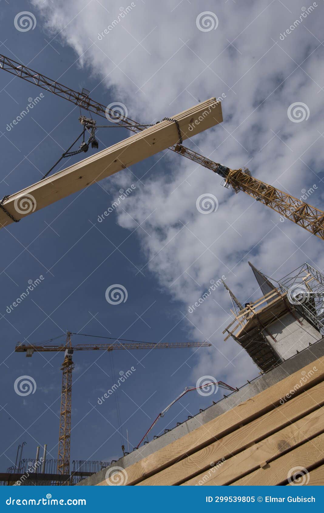 Construction Crane with Heavy Load Stock Image - Image of industry ...