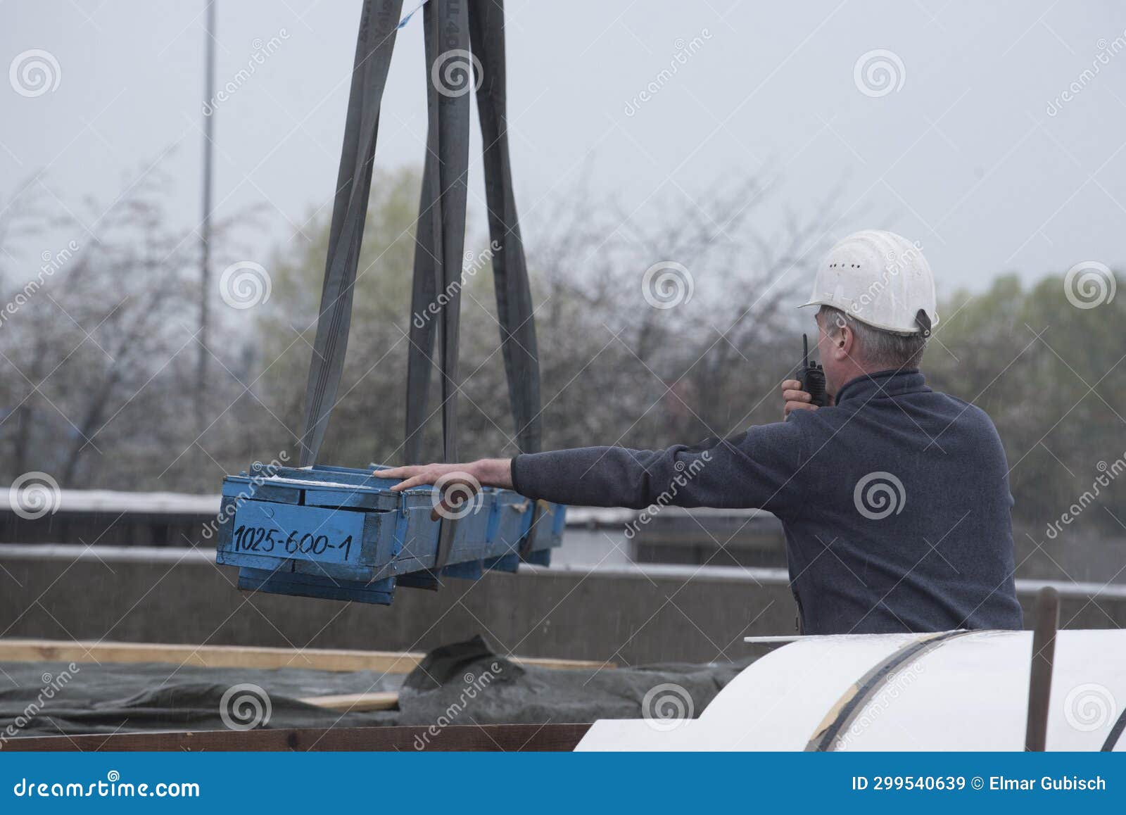 Construction Crane with Heavy Load Stock Image - Image of industry ...