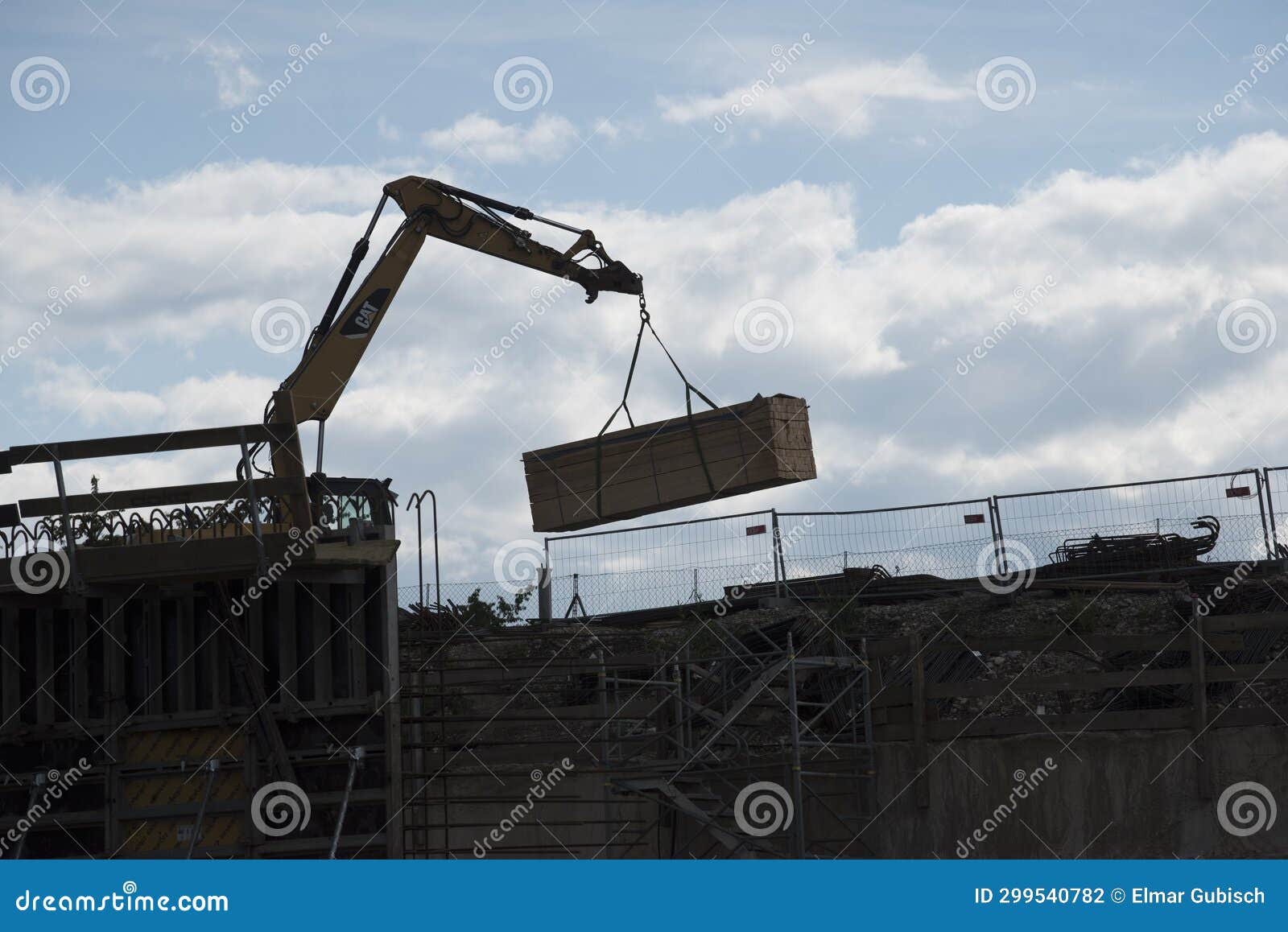 Construction Crane with Heavy Load Stock Photo - Image of operator ...