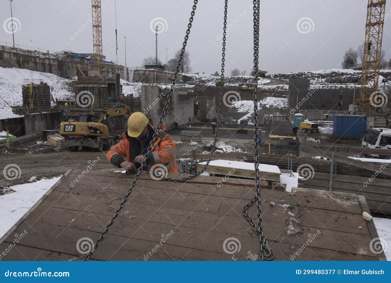 Construction Crane with Heavy Load Editorial Photography - Image of ...