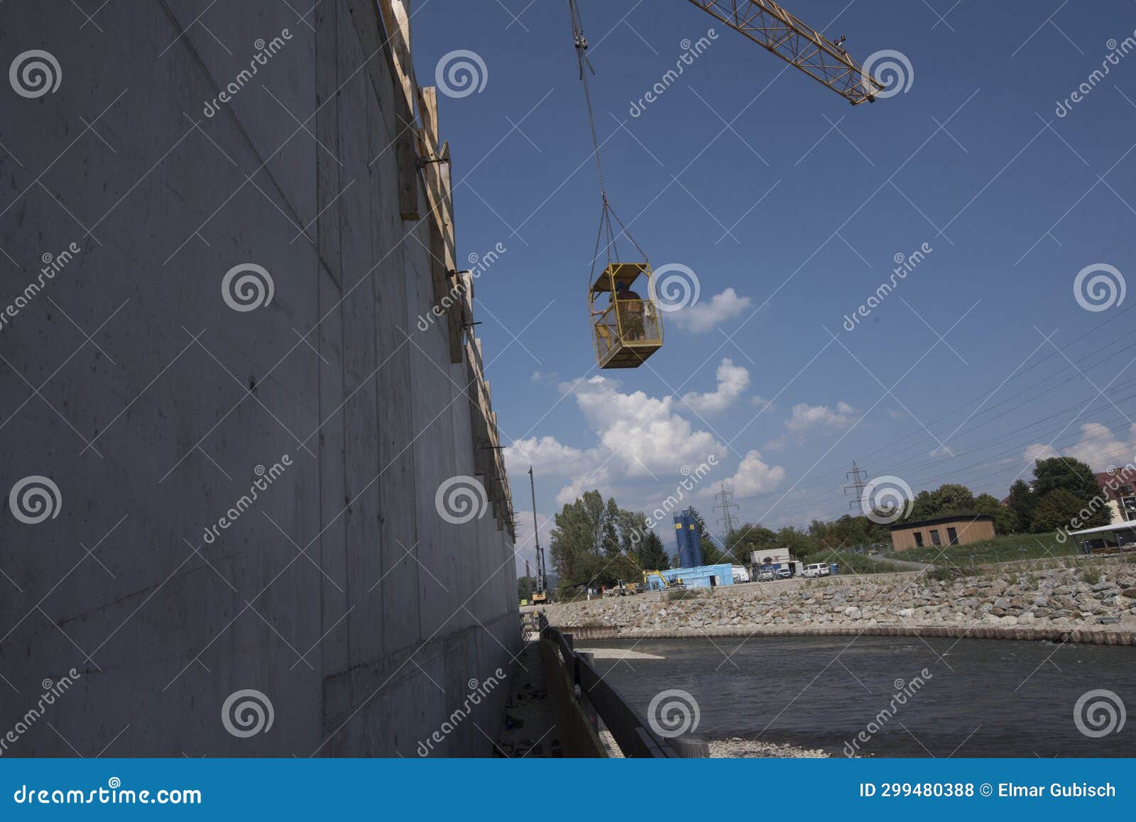 Construction Crane with Heavy Load Stock Photo - Image of facility ...